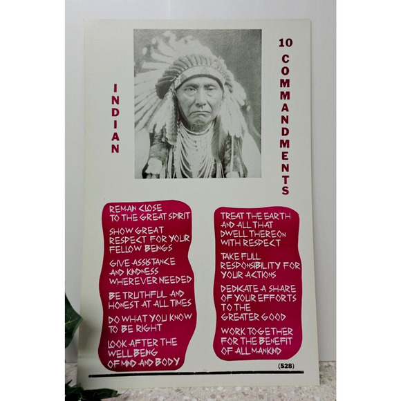 Unbranded | Art | Vintage Poster Indian Ten Commandments Native ...